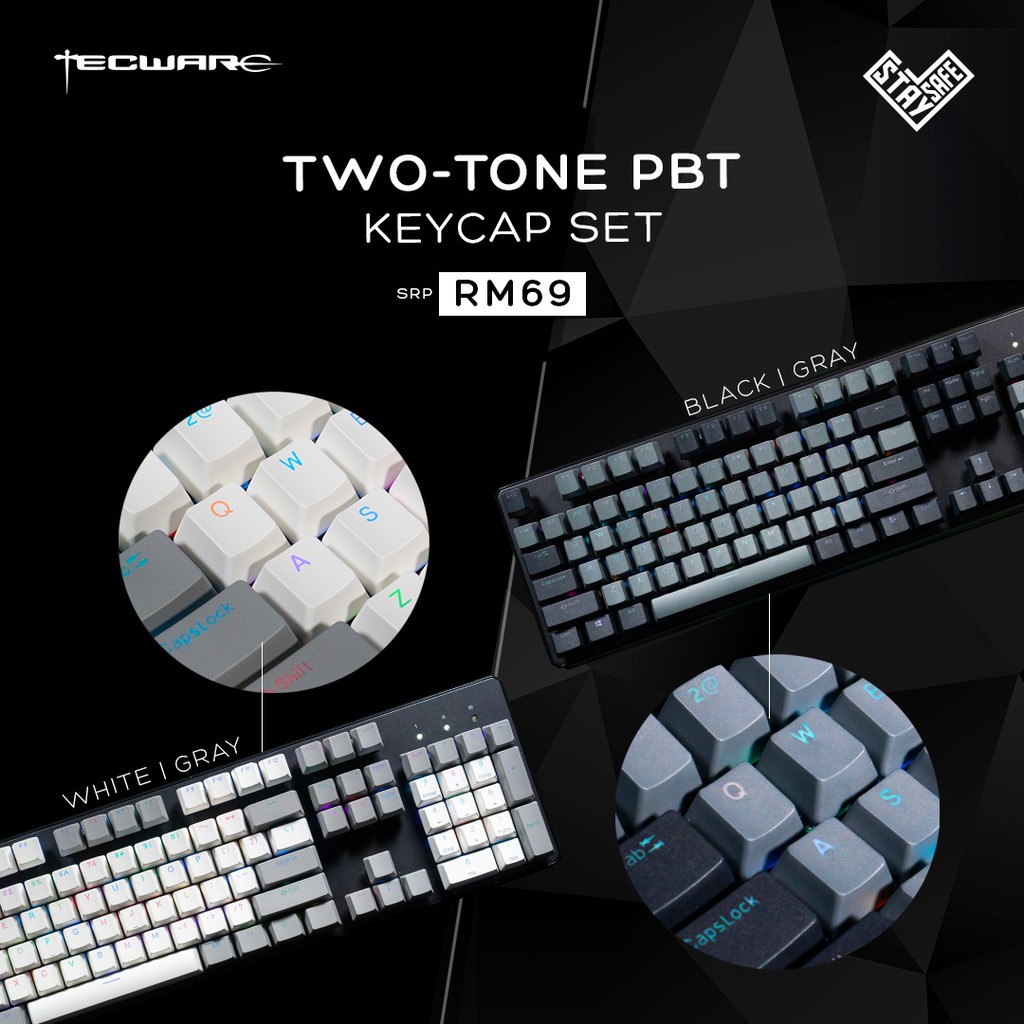 [MECH HAUS] TECWARE Premium Quality PBT Keycap Set (DUAL TONE) | Shopee ...