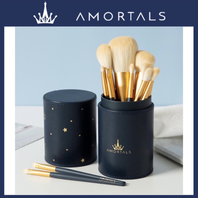 [Ready Stock] Korea AMORTALS Makeup Brush 12pcs (Free Brush Holder and ...