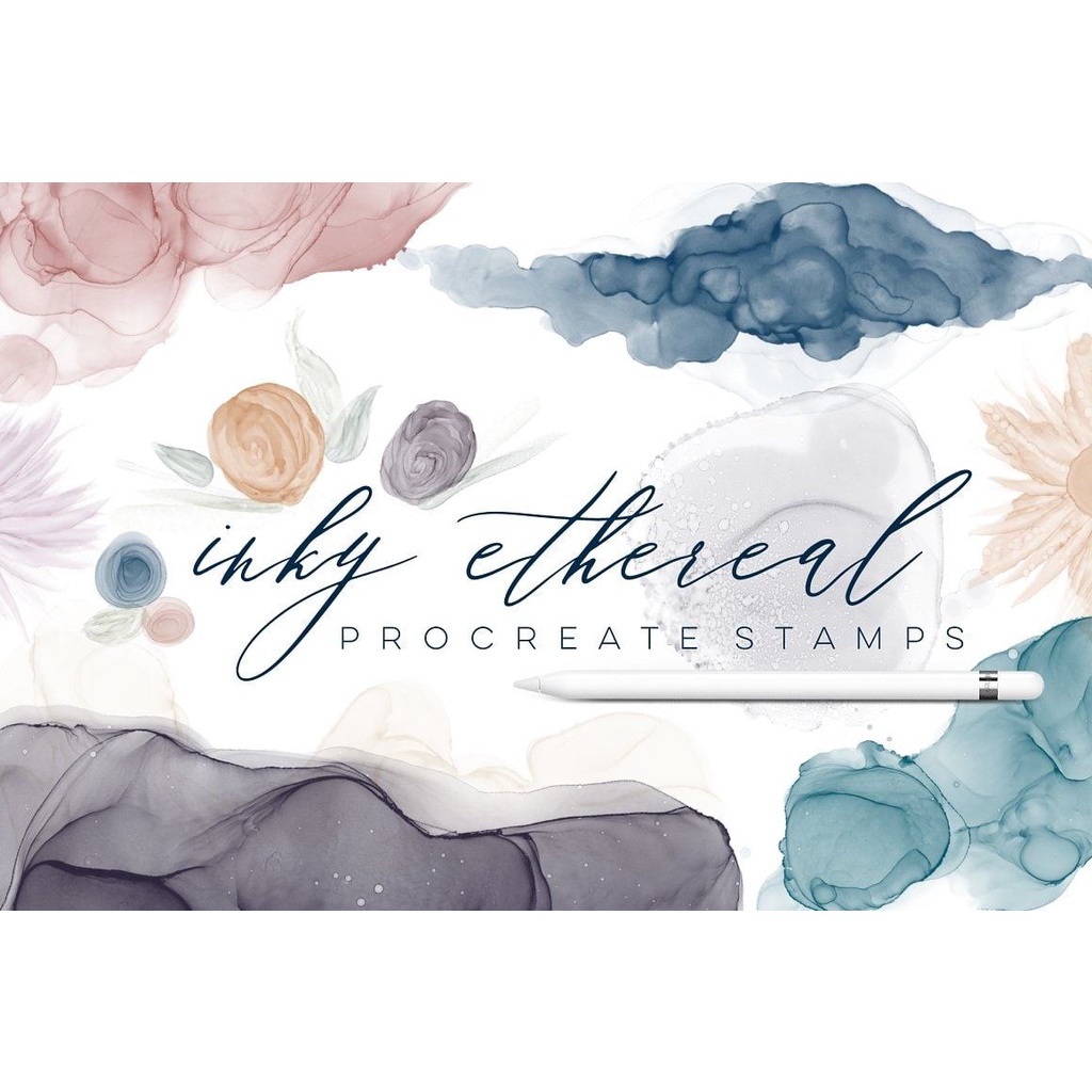 [P233] Inky Ethereal Procreate Stamps Watercolor Splash Stamps ...
