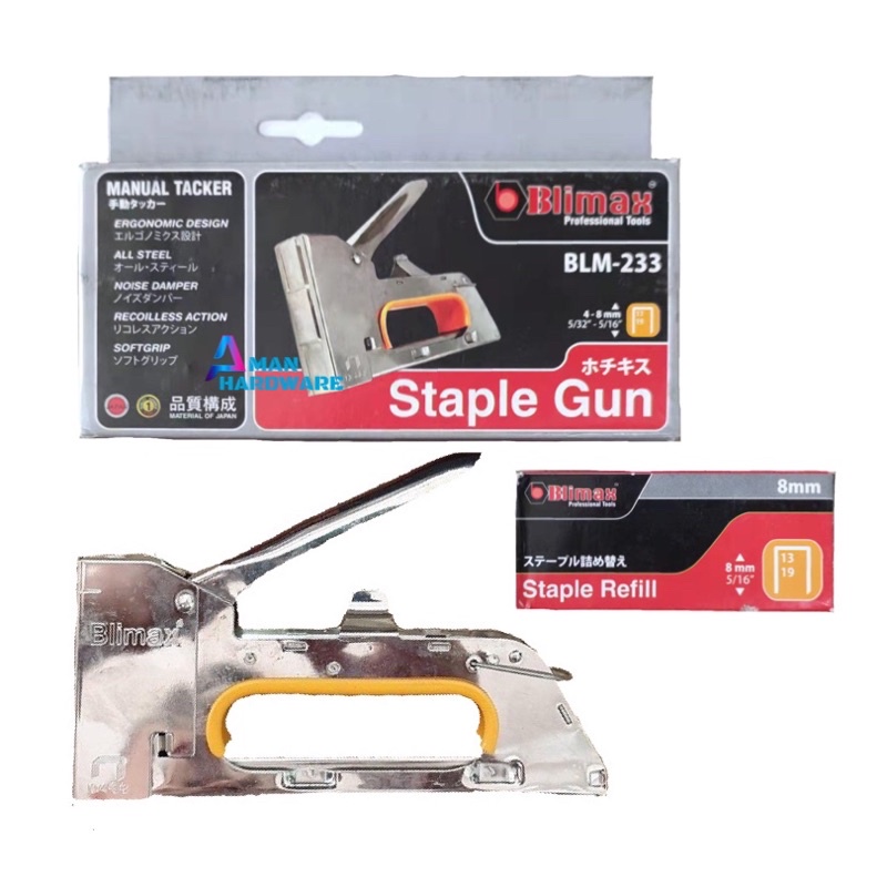 BLIMAX BLM-233 Haevy Duty Stapler Gun Staple Gun With Refill Tacker Gun ...