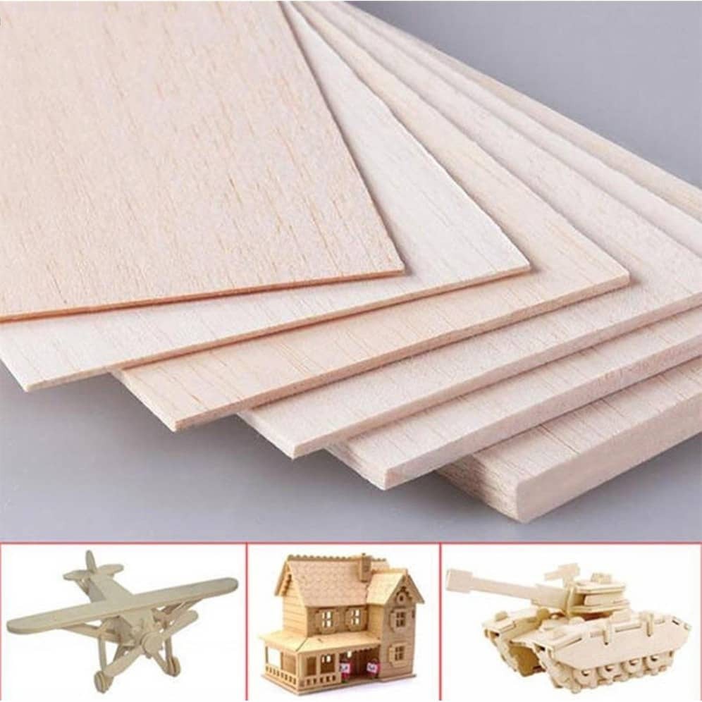 Balsa Wood Sheet Size: 1mm 2mm 3mm 4mm 5mm 6mm*100mm*1000mm (5-10pcs ...