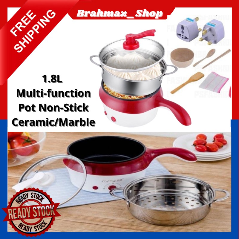 NonStick Electric Multi-Function Cooker Boiler 1.8L & 1.2L Cooker ...