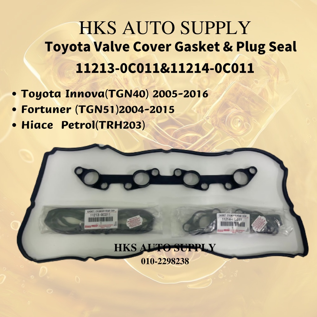 Original Toyota Valve Cover Gasket & Plug Seal for Toyota Innova 2.0 ...