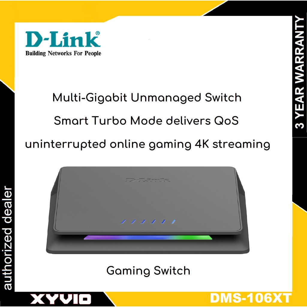 D-LINK DMS-106XT 6-Port Multi-Gigabit Unmanaged Gaming Switch | Shopee ...