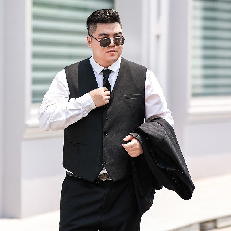 Fat Men Oversize Business Formal Suit Jacket Work Pant Sets ...