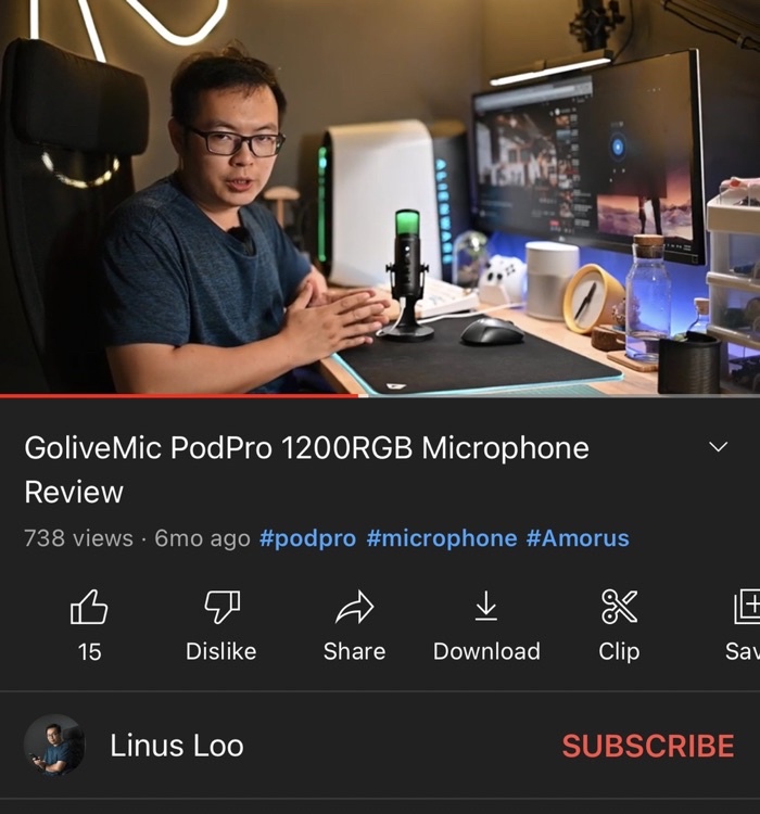 GoliveMic Podpro 1200 RGB Condenser Microphone for Gaming, Zoom Meeting ...