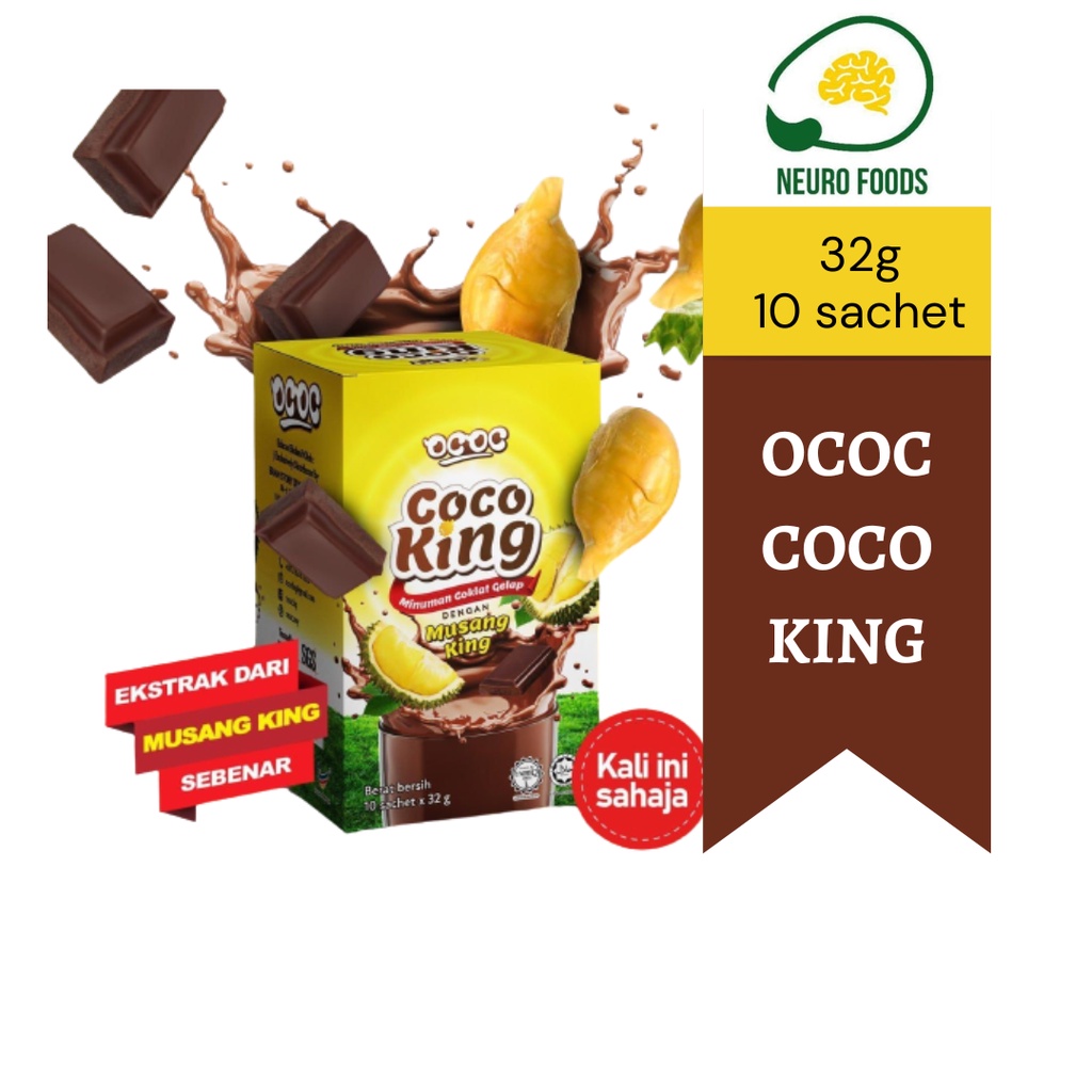 OCOC Coco King Dark Chocolate Drink With Musang King Extract Dr Rizal 10 sachet Minuman Coklat ...