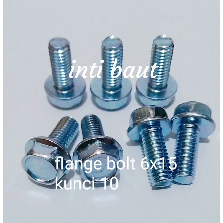 Package contains 50 pcs) flange bolt 6x15 key 10. | Shopee Malaysia
