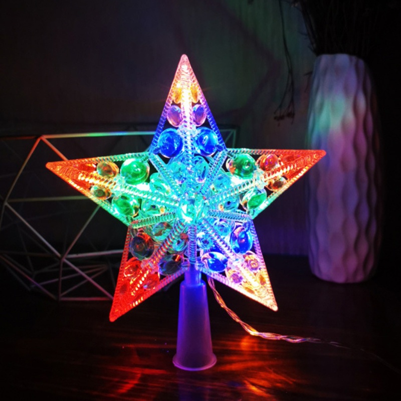 Yao Nordic Style Christmas Tree Topper Star with LED Light Powered Faux ...
