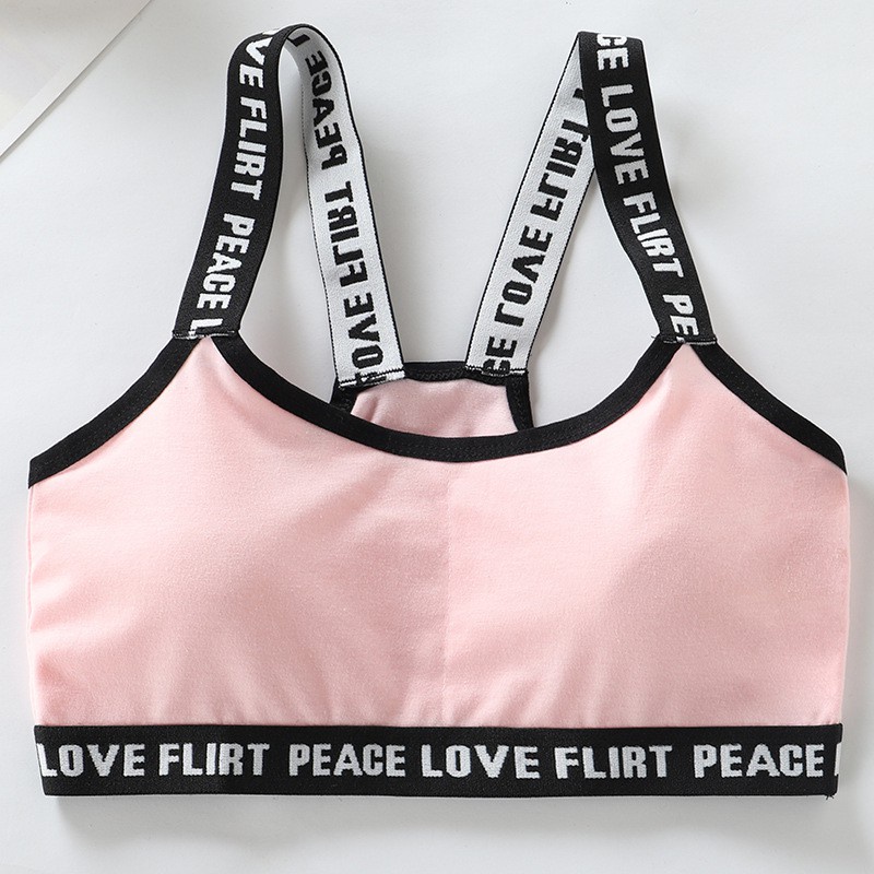 MOMO Kids Bra Girls Training Bra Cotton Baby Bra Anti-slip Sport Bra Teenage Underwear | Shopee ...