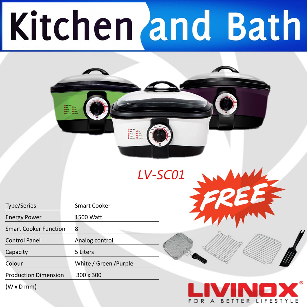 LIVINOX MULTI FUNCTION SMART COOKER LV-SC01 | Shopee Malaysia