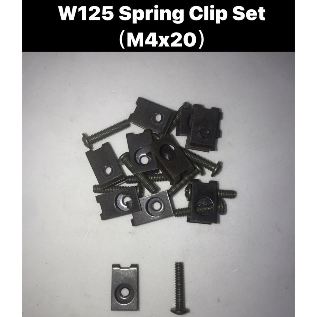 W125 SPRING CLIP SET(WITH NUT) / M4X20 SCREW (1 SET) | Shopee Malaysia
