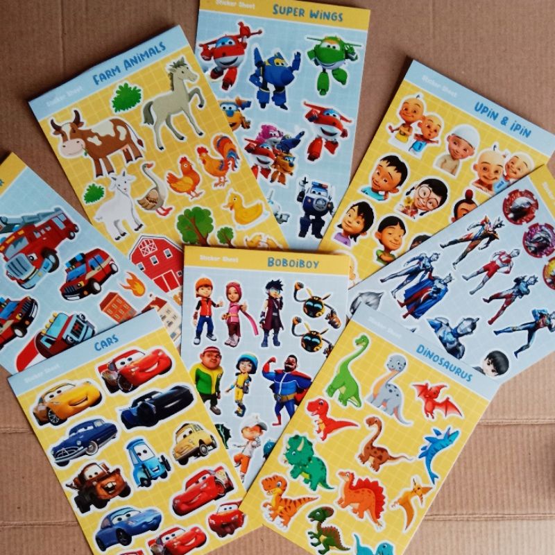 Children's Cartoon Character Sticker 1set Contains 8pcs (Cars Boboiboy ...