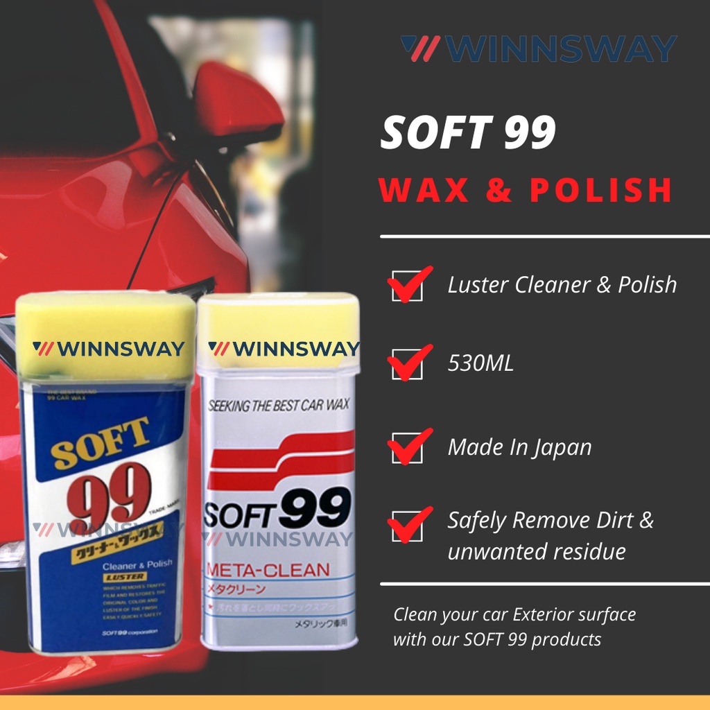 Soft99 Luster Cleaner & Polish 530ml / New Meta Clean Liquid Wax 530ml ...