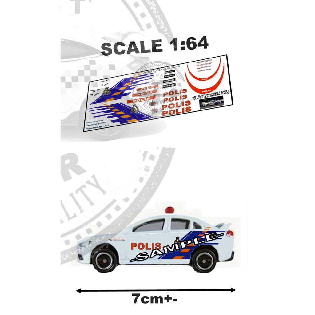1:32 1:64 Water Slide Decal Paper of Highway Eagle PDRM Police Car ...