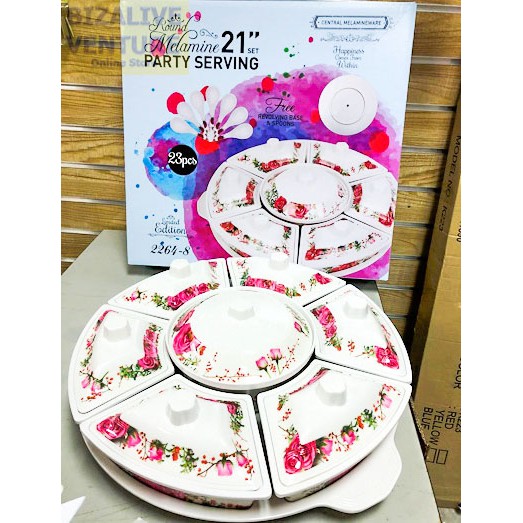 Round Melamine Set Party Serving 21" | Tray Pesta | Round Buffet ...