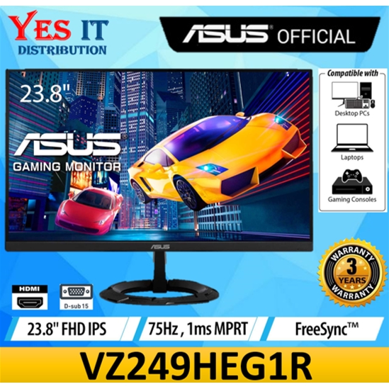 Asus 23.8" VZ249HEG1R FHD IPS 75Hz 1ms FreeSync Adaptive Sync UltraSlim ...