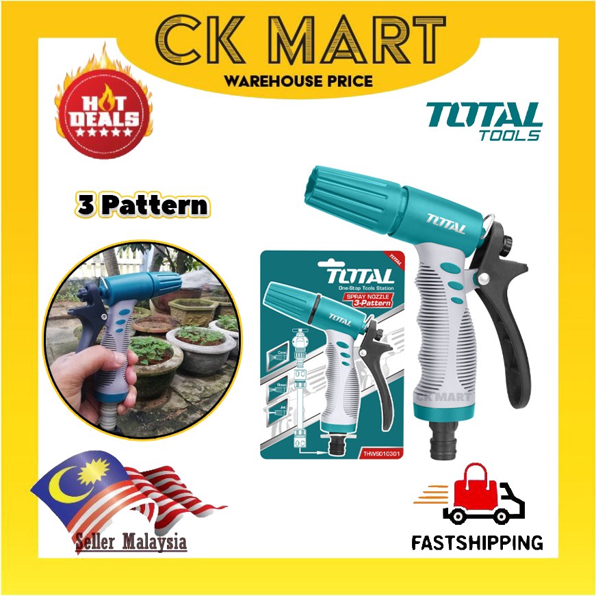 TOTAL Garden Spray Nozzle/ 3 Pattern TOTAL Garden Spray Nozzle/ Garden ...