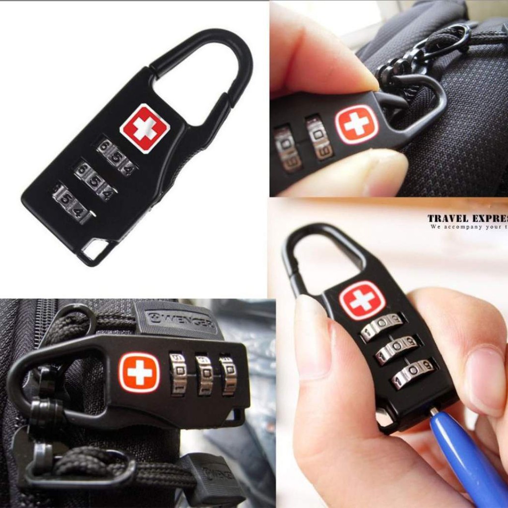 Swiss Zipper Lock Padlock Suitcase Lock Keychain Gear Army Lock ...
