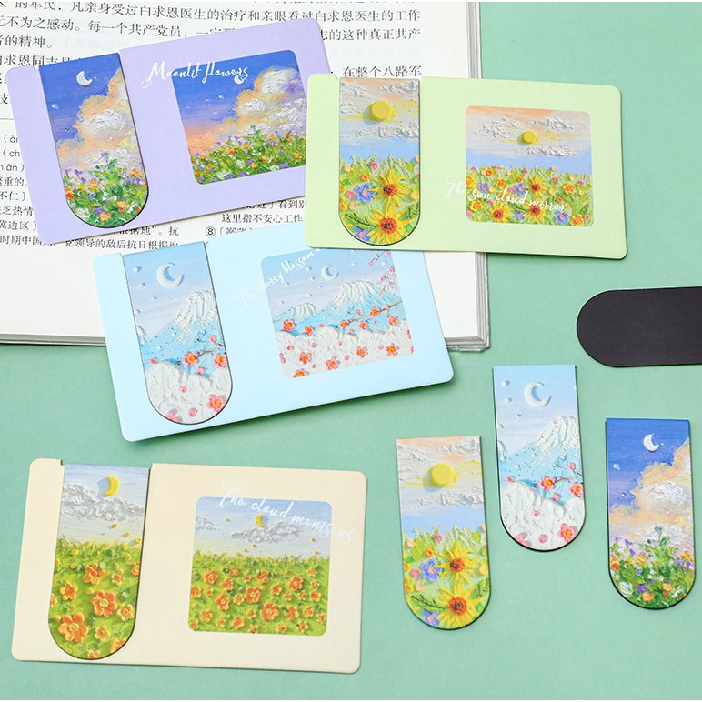 Magnetic Bookmark Four Season | Cute Colorful Oil Painting Bookmark ...