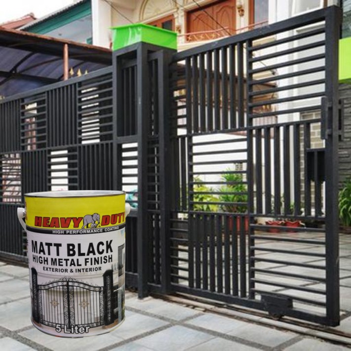 1L ( MATT BLACK ) HEAVY DUTY Brand Metal Paint Matt Black Cat Besi ...