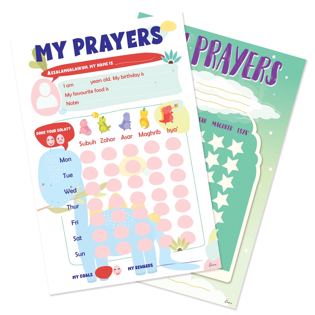 Prayer Chart l Learning Reward Chart For Boys and Girls | Shopee Malaysia