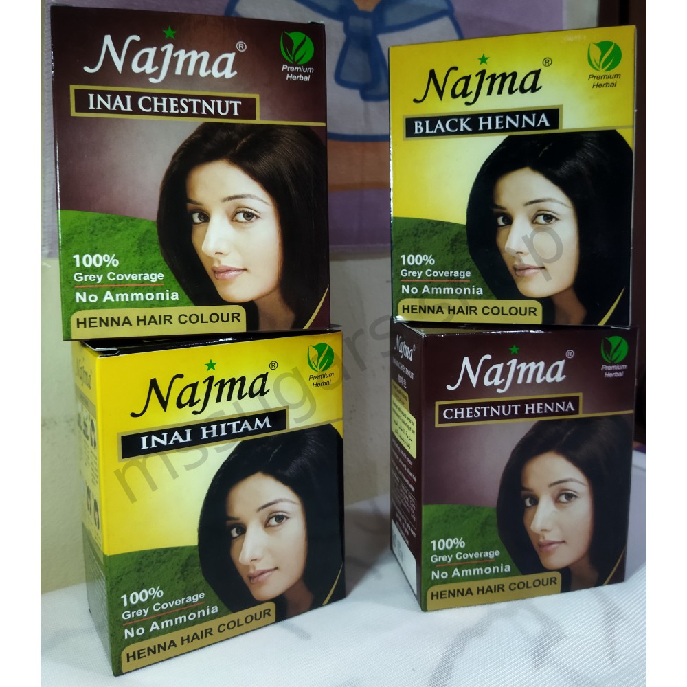 INAI NAJMA BLACK- INAI HITAM PREMIUM HERBAL HENNA HAIR COLOR NO AMMONIA ...