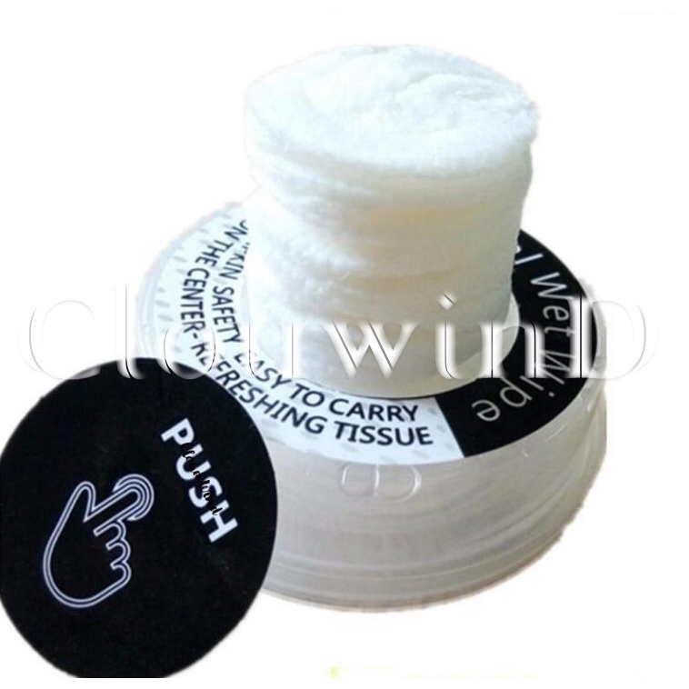 100% Natural Wet Tissue Mini Disposable Push Down Cleaning Magical Wet ...
