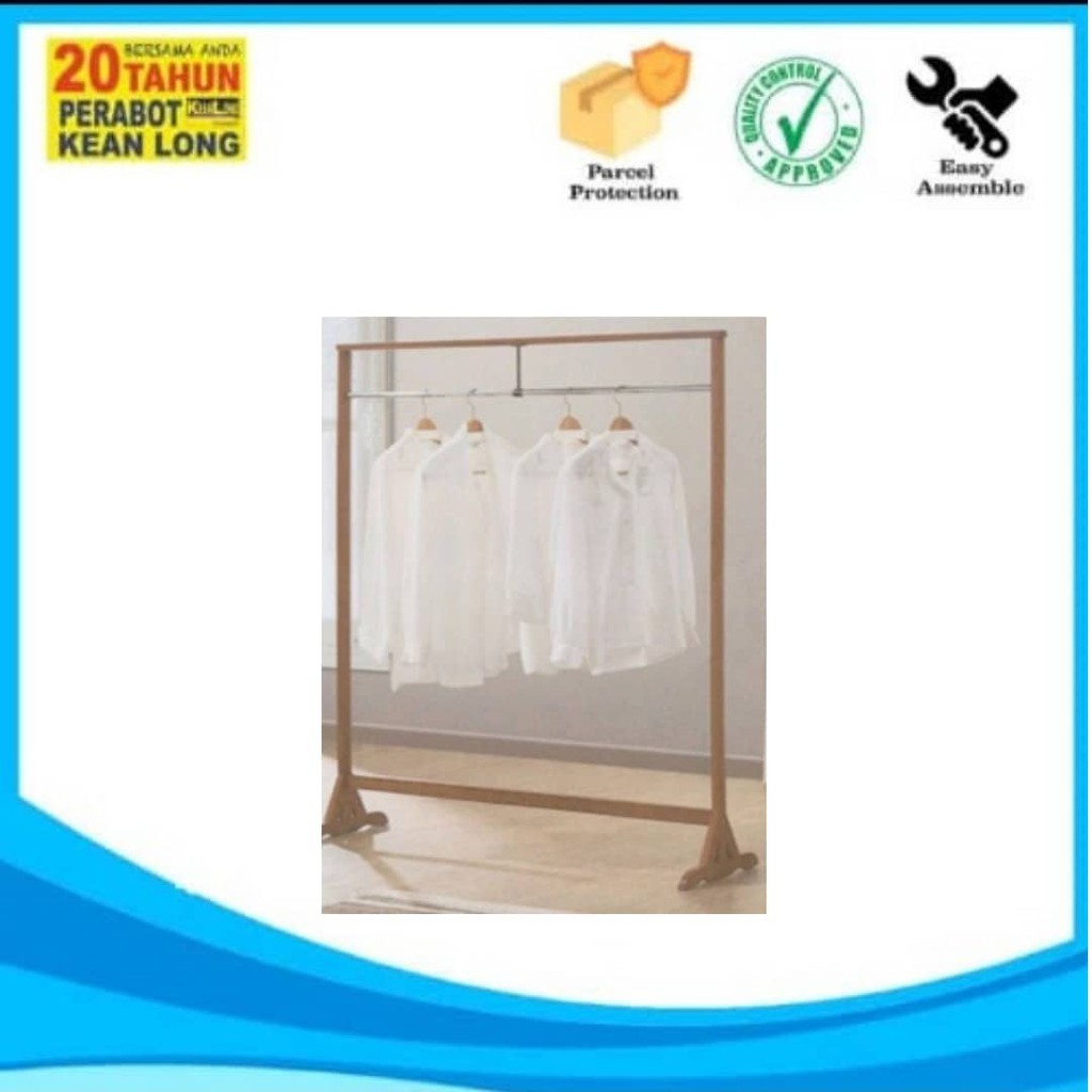 KLSB Rak Tuala Kayu / Wooden Towel Rack / Rak 1 Hanger / Ampaian Baju ...