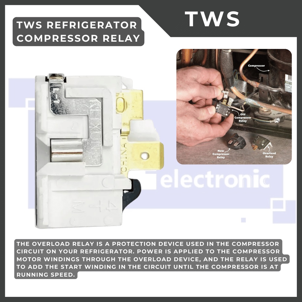 TWS Refrigerator compressor overload protector PTC relay Freezer ...