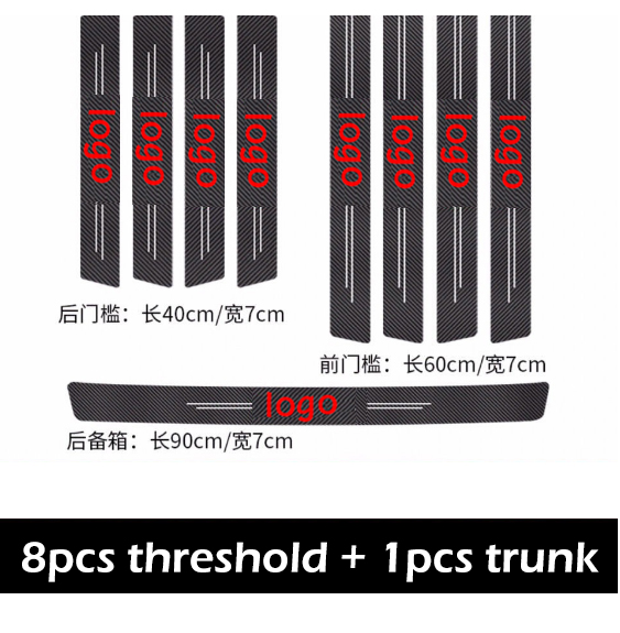 Carbon Fiber leather Threshold Protection Sticker Car Door Threshold ...