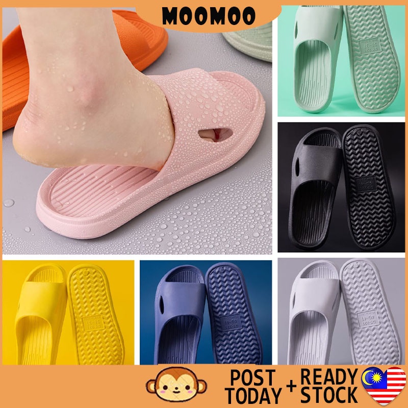 READY STOCK MOOMOO Men Women Comfy Home Slippers Room Slippers Indoor ...