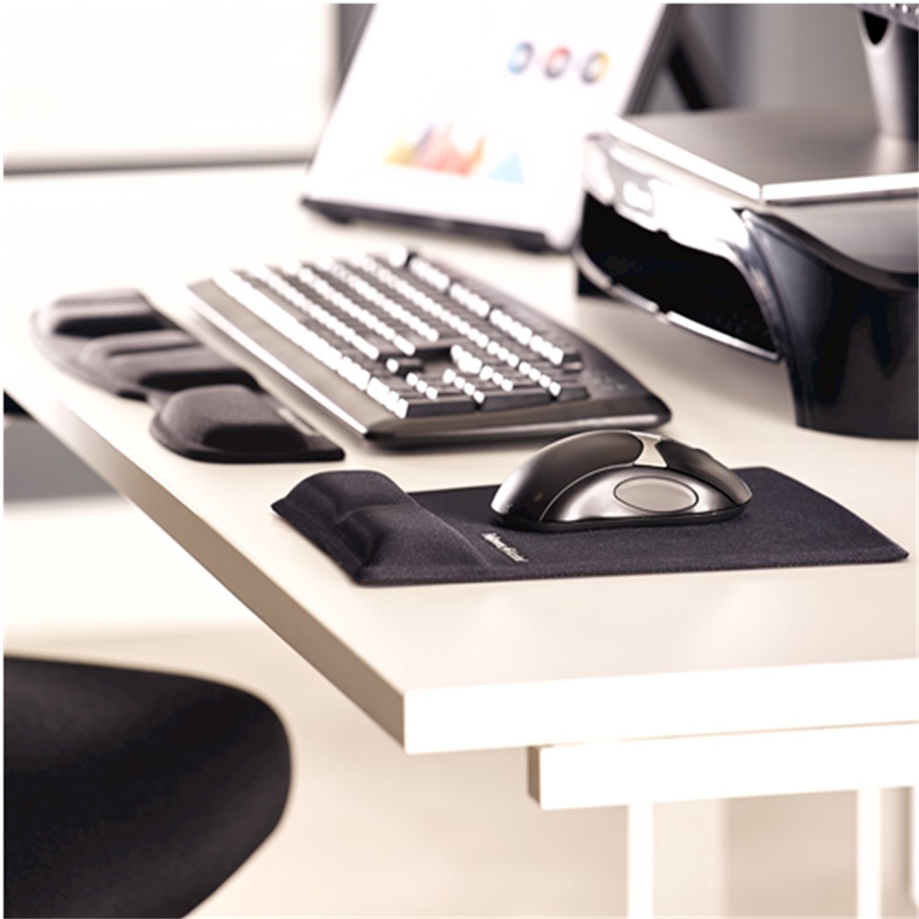 Fellowes Health-V™ Fabrik Mouse Pad Wrist Support Black (91812 ...