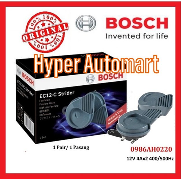 100% Original Bosch EC12-C Strider Snail Horn Car Motorcycle Universal BM Horn 12V Myvi Axia ...