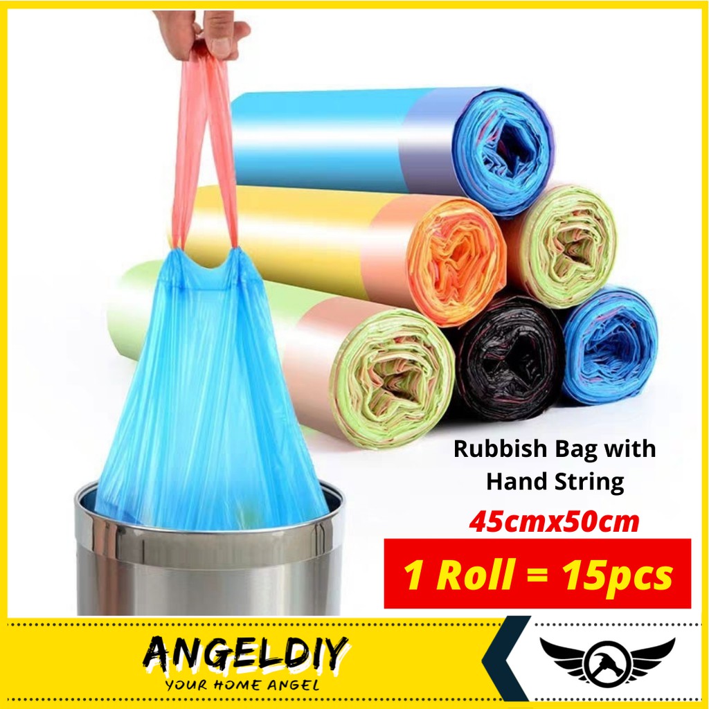 45cm x 50cm Rubbish Bag With String Home Garbage Bags Office Cleaning ...