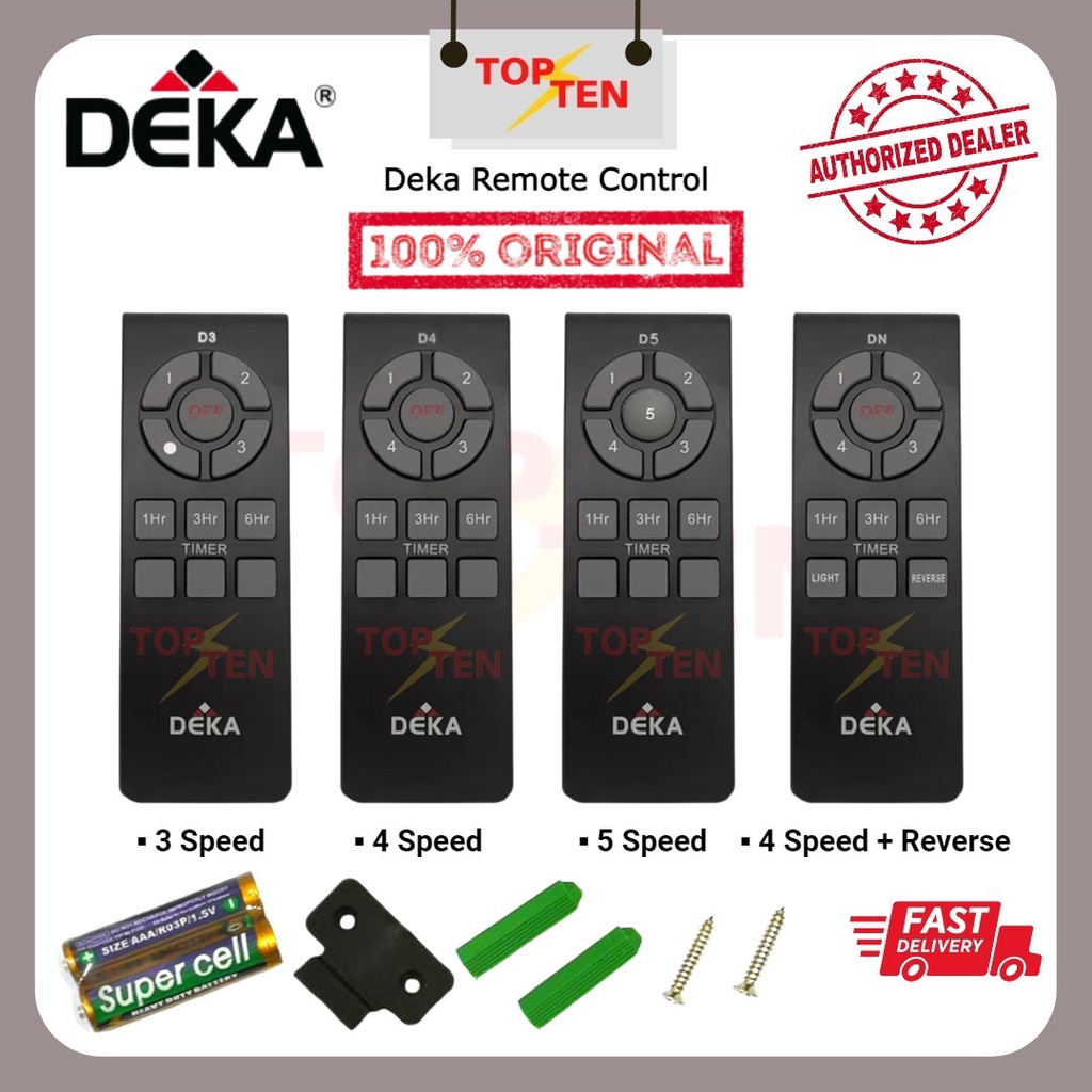 Deka Original Remote Control D3 D4 D5 DN R3/R4 Ceiling Fan Remote K9 ...