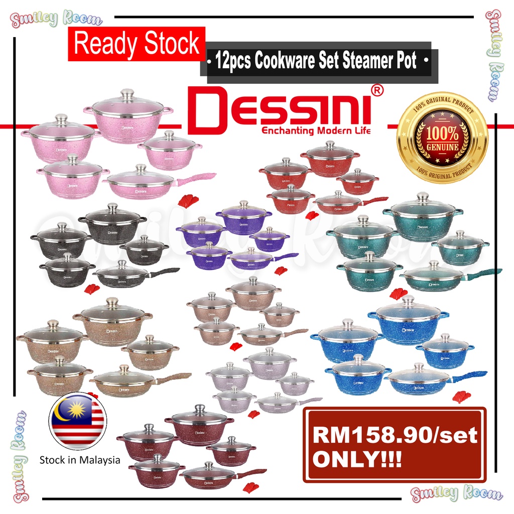 Dessini 12pcs Cookware Set / Dessini 12pcs set periuk | Shopee Malaysia