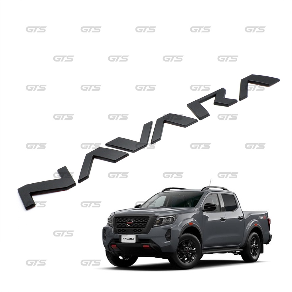 Logo Rear Trunk "Navara" Tailgate Matt Black For Nissan Navara Year ...