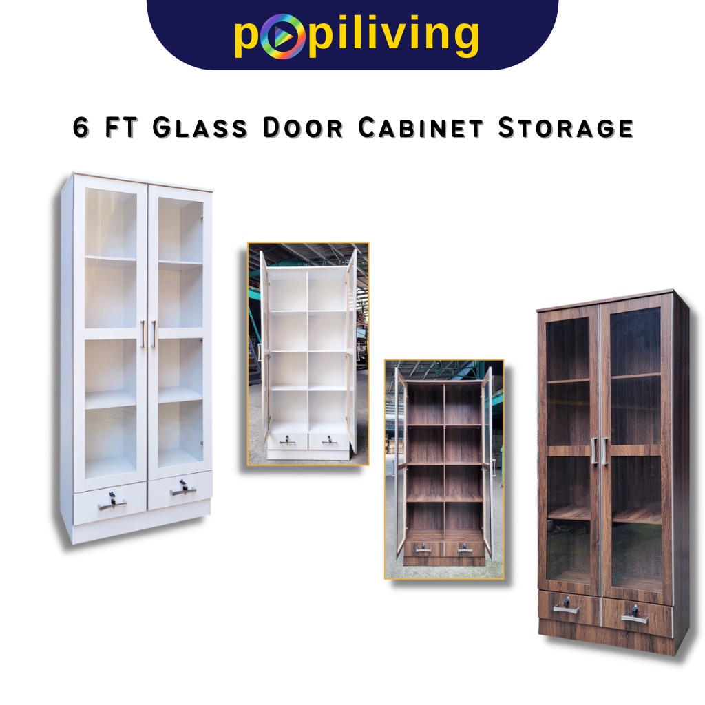 MODERN 6 Feet Display Cabinet Glass Cabinet Display Rack Almari Cermin ...