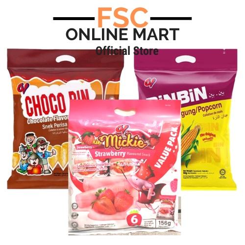 [FSC] Cvmallow Bin Bin Corn Snack (Choco/Jagung/Strawberry) 90/168gm ...