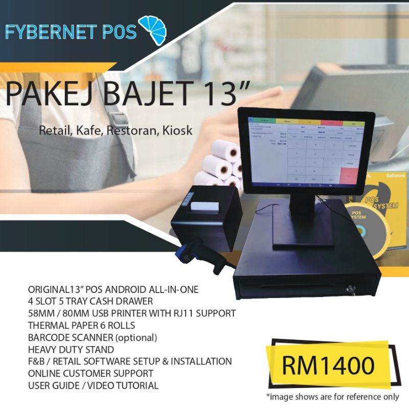 Fullset Package Terminal 13.3 Inch POS System For Retail, Restaurant ...