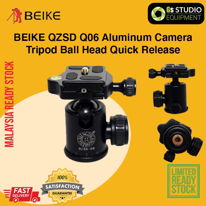 Beike Qzsd Q06 Aluminum Camera Tripod Ball Head Quick Release Plate Max