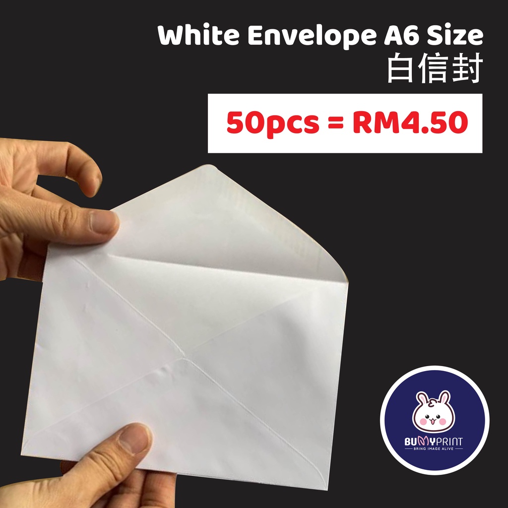[Ready Stock] White A6 Envelope - Postcard Envelope - Sampul Surat ...