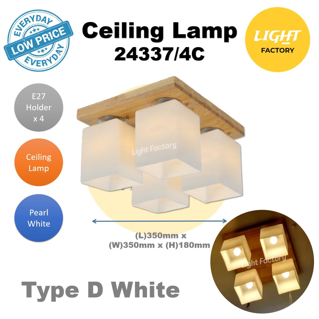 MUJI Style Cylinder Cube Wooden Ceiling Light E27 Bulb Holder Frosted ...