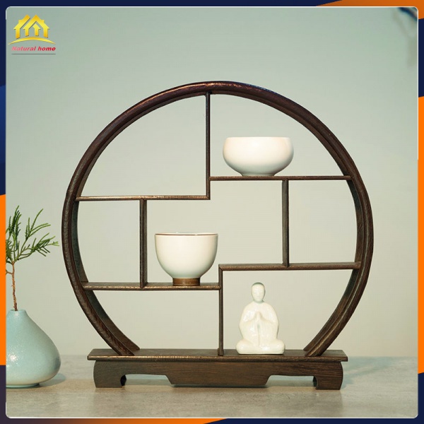 Spot solid wood Chinese classical shelf teapot tea set rack rack ...