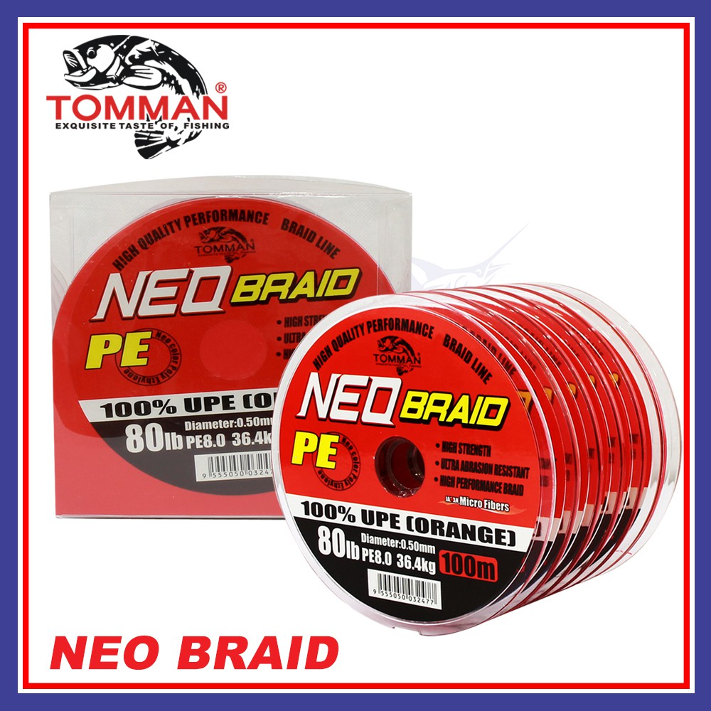 Tomman Line Neo Braid 100m Fishing Line Tali Benang Memancing(15-80LB ...