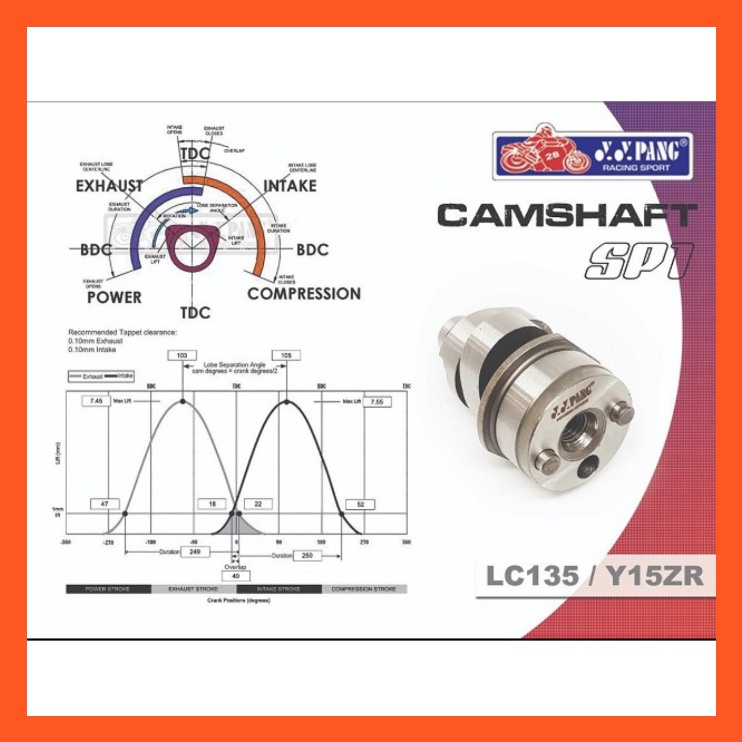 🔥 YY PANG 🔥🔥 CAMSHAFT Sp1 / Sp2 for 135lc / FZ150i / Y15zr RACING ...