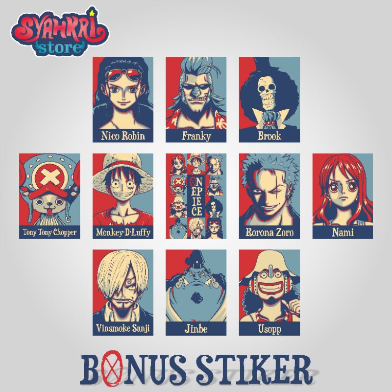 One Piece All Crew Classic Poster, Luffy, Zoro, Sanji, Usopp, Nami ...