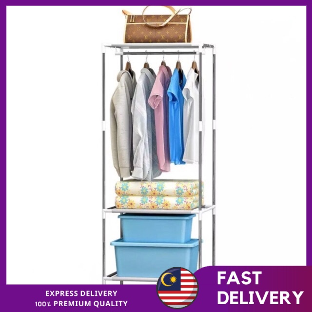 Stainless Steel Clothes Rack Space Saving Clothes Hanging Organizer ...