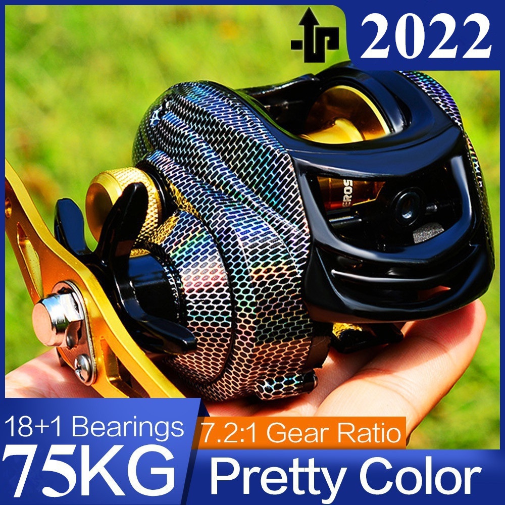 Baitcasting Reel bc 18+1BB 7.2:1 Max Drag 75KG Fishing Reel Fishing Rod ...